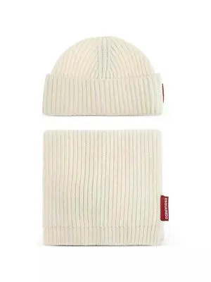 Dsquared2 Ribbed Beanie And Scarf Set - Neutrals