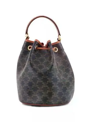 Celine Clara Triomphe Coated Canvas Bucket Bag