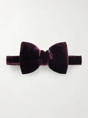 TOM FORD Cotton-velvet Bow Tie - Purple