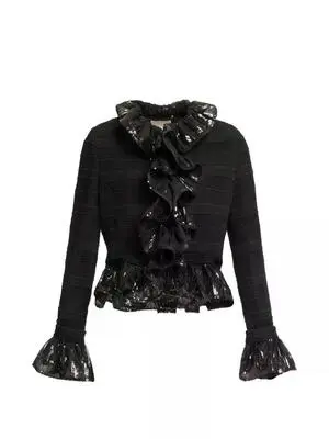 Elie Saab Sequin-embellished Cropped Jacket