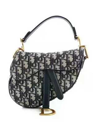 Dior Saddle Handbag Oblique Canvas Mini - Blue