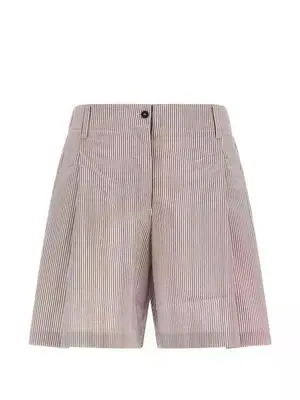 Brunello Cucinelli Button-fastening Striped Shorts - Brown