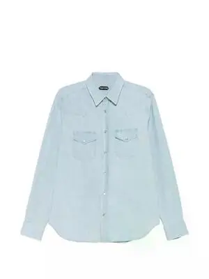 TOM FORD Chest-pocket Denim Shirt - Blue