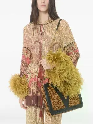 Valentino Garavani Paisley Blouse With Feather Trim - Neutrals
