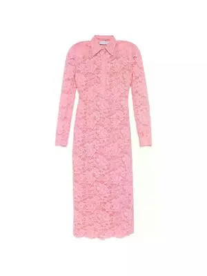 ROWEN ROSE Floral Lace Polo-collar Dress - Pink