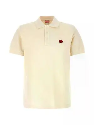 Kenzo Boke Flower Patch Logo Embroidery Polo Shirt - Neutrals