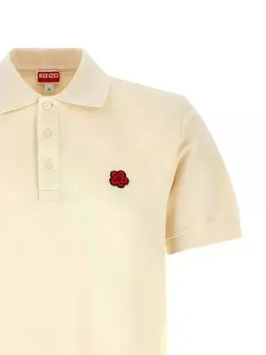 Kenzo Boke Flower Patch Logo Embroidery Polo Shirt - Neutrals
