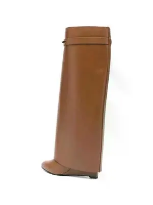 Givenchy Shark Leather Knee-high Boots - Brown