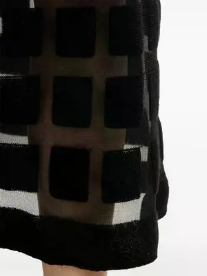 Liviana Conti Square Pattern Sheer Midi Skirt