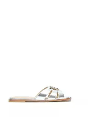 Pinko Milly Flat Sandals - Silver
