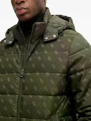 Guess Hooded Patterned Puffer Jacket