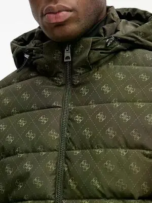 Guess Hooded Patterned Puffer Jacket