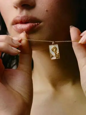 FREYA ROSE Rectangle Moon Pendant Necklace