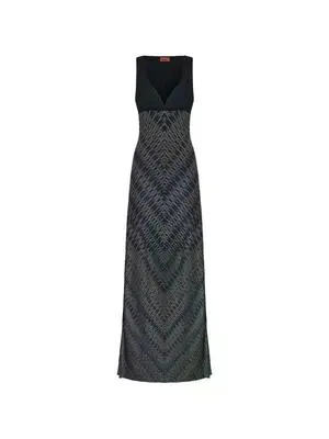 Missoni Diamond-patterned V-neck Maxi Dress