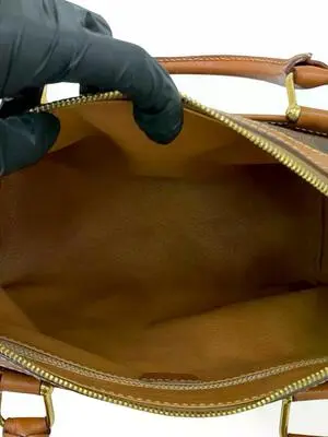 Celine 1995 Macadam Coated Canvas Boston Bag