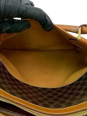 Celine 1995 Macadam Coated Canvas Boston Bag