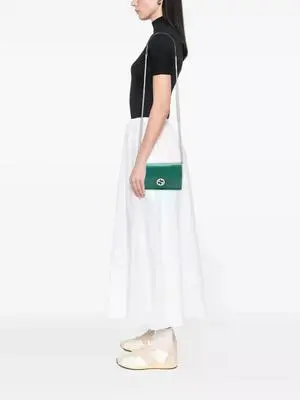 Gucci 2016-2025 Interlocking G Dollar Calfskin Wallet On Chain Crossbody Bag - Green