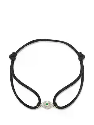 Mateo Evil Eye Diamond And Emerald Bracelet - Black