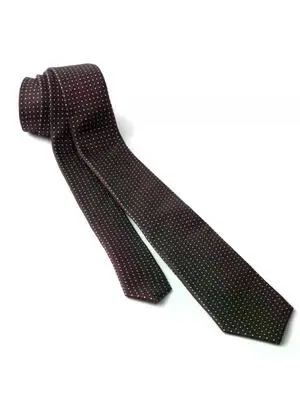 Prada Patterned Silk Neck Tie - Brown