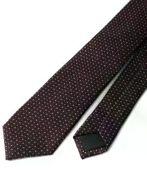 Prada Patterned Silk Neck Tie - Brown