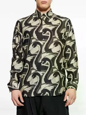 Paul Smith Long-sleeve Swan-print Shirt