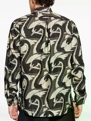 Paul Smith Long-sleeve Swan-print Shirt