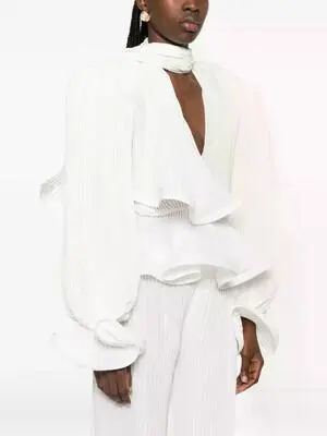 ROWEN ROSE V-neck Blouse - White