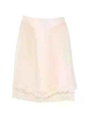 Simone Rocha Lace-trim Hip-detail Midi Skirt - Neutrals