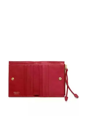 Prada Logo-plaque Leather Wallet - Red