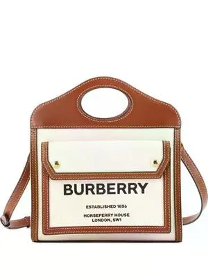 Burberry Logo Pocket Tote With Mini Crossbody Bag - Brown