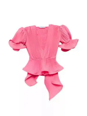 ROWEN ROSE Pleated Puffy Blouse