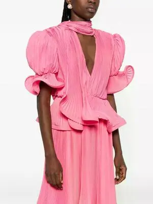 ROWEN ROSE Pleated Puffy Blouse