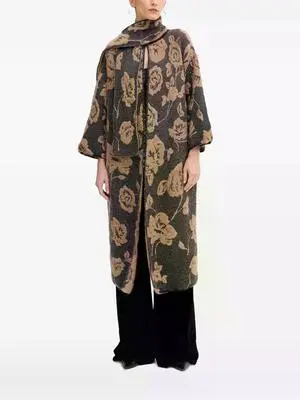 Liviana Conti Matthew Floral-intarsia Coat - Grey