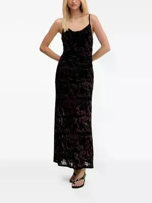 GESTUZ Floral-pattern Maxi Dress - Black