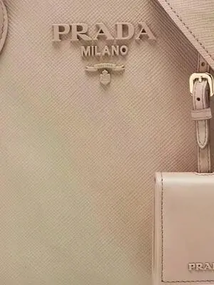 Prada Small Leather Tote Bag - Neutrals