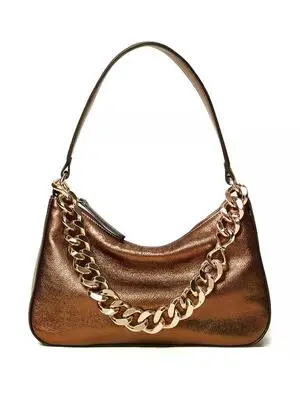 TWINSET Chain Leather Shoulder Bag - Brown