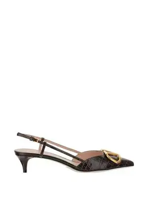 Valentino Garavani Animal-print Vlogo Pumps - Brown