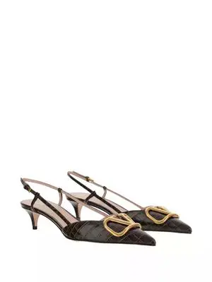 Valentino Garavani Animal-print Vlogo Pumps - Brown