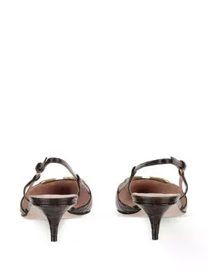 Valentino Garavani Animal-print Vlogo Pumps - Brown