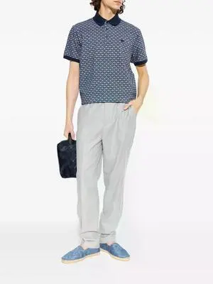 Etro Floral-print Polo Shirt - Blue