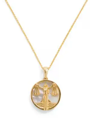 FREYA ROSE Libra Zodiac Pendant Necklace - Gold
