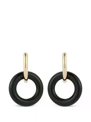 Mateo Onyx Donut Hoop Earrings - Gold
