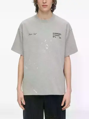 DOMREBEL Staff Paint-splatter Cotton T-shirt - Grey
