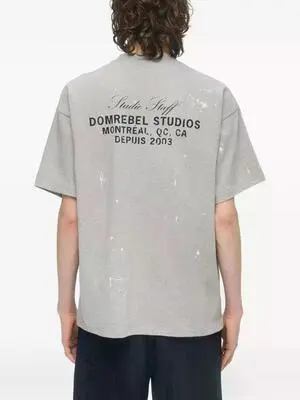 DOMREBEL Staff Paint-splatter Cotton T-shirt - Grey