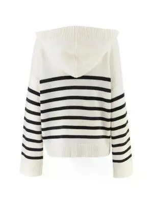 ALLUDE Striped Hooded Sweater