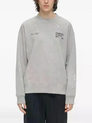 DOMREBEL Paint-splatter Crew-neck Sweatshirt - Grey