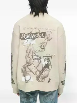 DOMREBEL Bear-print High-low Sweatshirt