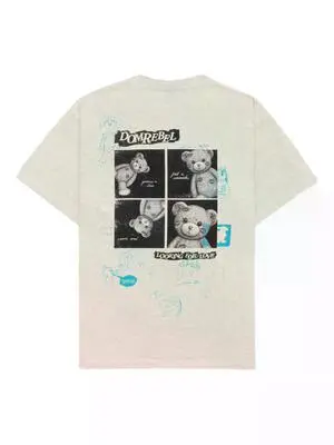 DOMREBEL High Low Bear-print T-shirt - Neutrals