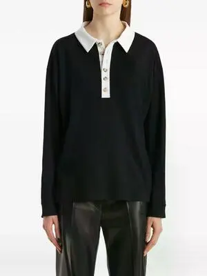 Khaite Faithful Silk Polo Top