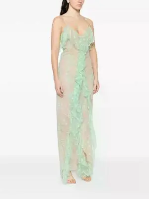 Blumarine Floral Lace Maxi Dress